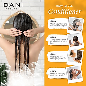 DANI Natural Nourishing Conditioner Naturals - Organic Ingredients Hydrate & Strengthen Hair - Sulfate, Phthalate & Paraben Free - Vegan & Cruelty Free - 12 Ounces (Grapefruit Ginger)