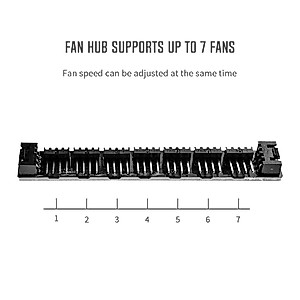 ID-COOLING FH-07 SATA Powered Fan Hub with 7 PWM Ports Hub Splitter for 4-Pin & 3-Pin Computer Internal Fans