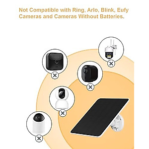 HXVIEW 6W Solar Panel for Security Camera, 5V Solar Panel Charger for Micro USB & USB-C Port Outdoor Camera, 20% Efficiency Than 5W, 360° Adjustable & IP66 Waterproof