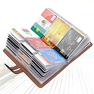 Padike RFID Credit Card Holder Business Card Organizer Business Card Holder , with 96 Card Slots Credit Card Protector for Managing Your Different Cards to Prevent Loss or Damage (Black)