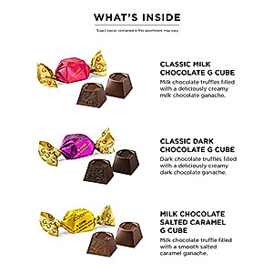 Godiva Chocolatier Assorted G Cube Gourmet Chocolate Truffles in Flower Tin, 32 Count - Limited Edition Candy - Gift Box of Chocolate - 9.1 Oz