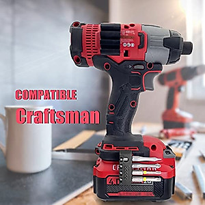 Powerful Magnet Bit Holders fit for Craftsman V20 Drill or Driver,Drill Bit Holster Storage 4 Hex Driver Bit on side of Power Drill for Easy Acces,Right Side