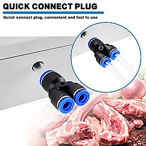 Meat Injector Gun Pump with Hose, Stainless Steel Electric Marinade Injector 70W Meat Syringe Double Gun with 10 Needles for Roast Turkey, Pork, Beef (Double Gun)