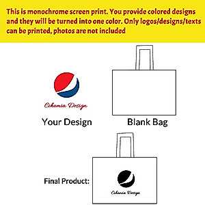 Cihomia 100PCS Custom Non-woven Bags Tote Gift LogoTravel Kitchen Shopping Reusable Grocery Bag with Handle (one color, horizontal)