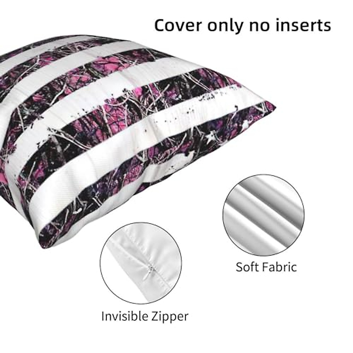 American Camouflage Purple Decorative Pillow Cover - Soft and Versatile Cushion Case for Home Décor and Car Seats