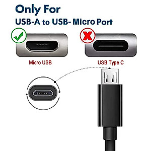 5V 2A Micro USB Wall Charger for Android Tablet Phone Compatible with 5V 2000mA 1500mA 1000mA 500mA & 100mA~2000mA Power Supply Equipment (5FT)