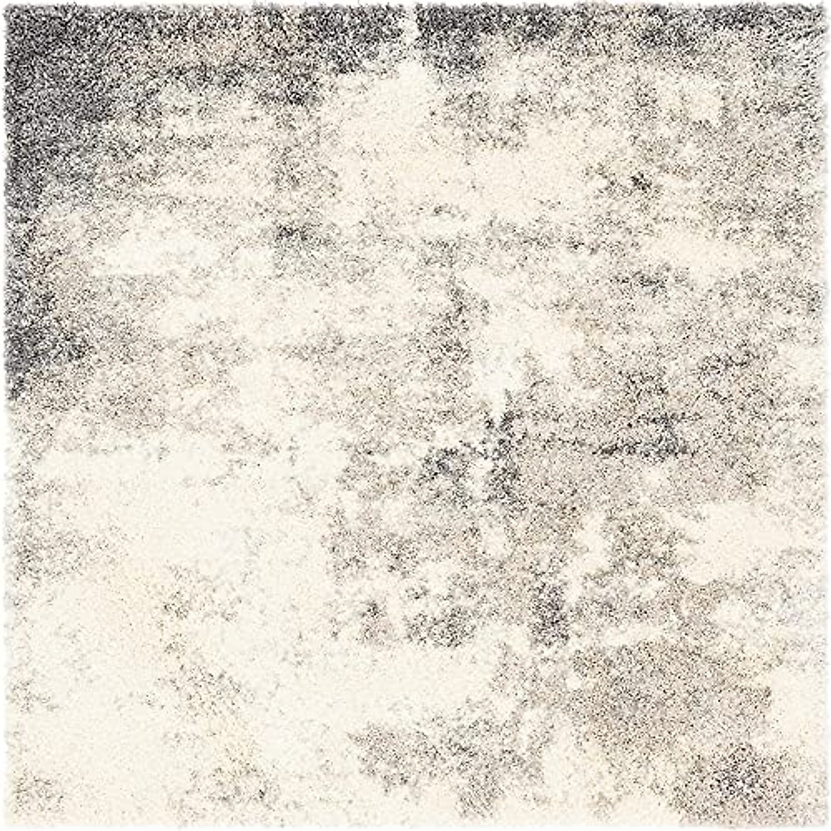 Rugs.com Soft Touch Shag Collection Square Rug – 8 Ft Square Pebble Gray Shag Rug Perfect for Living Rooms, Kitchens, Entryways