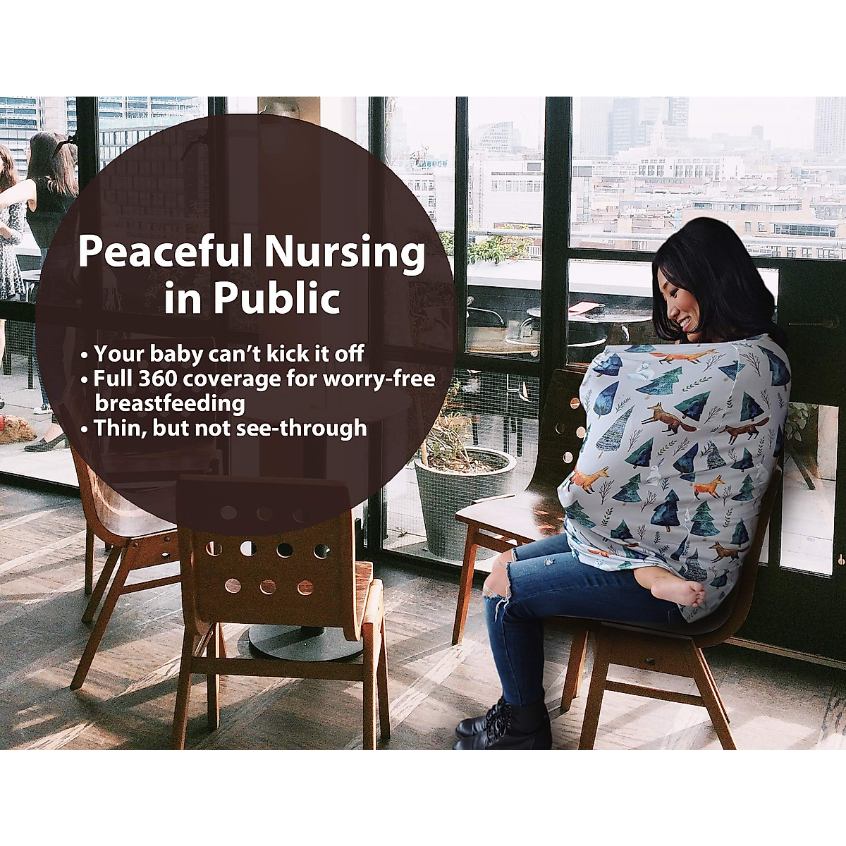 Pobi Baby Premium Multi-Use Cover - Nursing Cover, Baby Car Seat Covers, Shopping Cart, High Chair, and Breastfeeding Cover - Ultra-Soft, Stretchy, and Versatile Scarf for Baby and Mom (Magical)