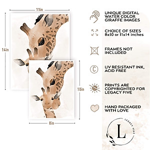 Safari Nursery Decor | Jungle Nursery Decor | Giraffe Wall Art Nursery Print | Set of 3 | Unframed 11 x 14 | Nursery Wall Art | Nursery Wall Decor | Baby Nursery Decor | Jungle Theme Nursery Decor