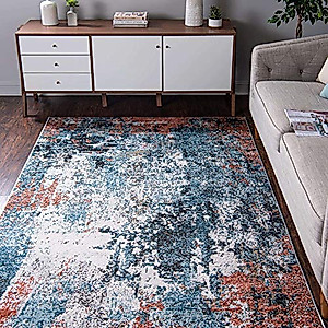 Rugs.com Leipzig Collection Area Rug – 7' x 10' Multi Low-Pile Rug Perfect for Bedrooms, Dining Rooms, Living Rooms