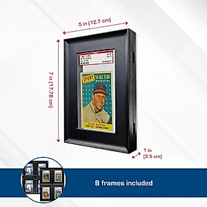 BCW Interlocking Graded Card Frames - Black - Pack of 4 | Interlocking Frames Ideal for Collectibles, Trading Cards, and Memorabilia | Wall Display Frame