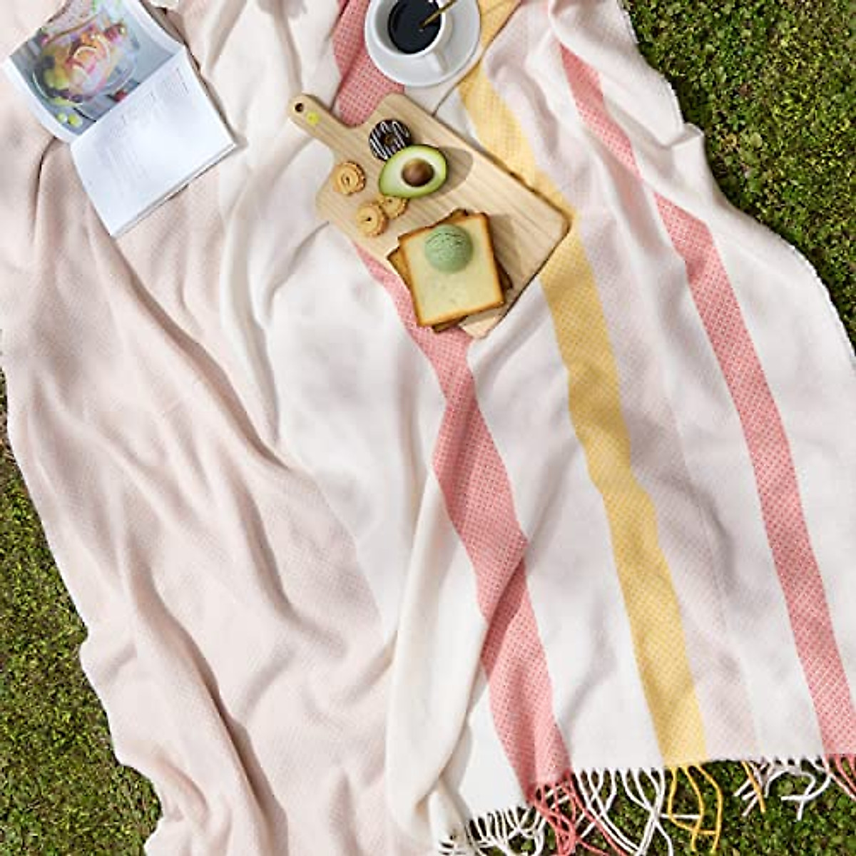 Bedsure Pink Throw Blankets for Couch - Decorative Dusty Rose Woven Throws Blanket with Tassels - Soft and Lightweight Farmhouse Throw Blankets for Sofa and Bed (50x60 Inches)