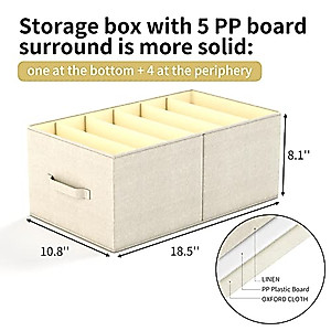 Homzing Drawer Organizers for Clothing Wardrobe Clothes Organizer Clothing Organizer with Handle Foldable Use to Thin Jeans Pants T-shirts Leggings Built-in PP Board-4pcs