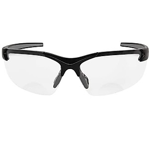 Edge DZ111-1.5-G2 Zorge G2 Wrap-Around Safety Glasses, 1.5 Magnification, Anti-Scratch, Non-Slip, UV 400, Military Grade, ANSI/ISEA & MCEPS, 5.04" Wide, Black Frame / Clear Lens