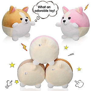 Skylety 12 Pcs 5" Mini Dogs Stuffed Bulk Animal Puppy Party Favor Cute Soft Plush Dog Toy Valentines Gift for Kids Classroom(Cute Style)