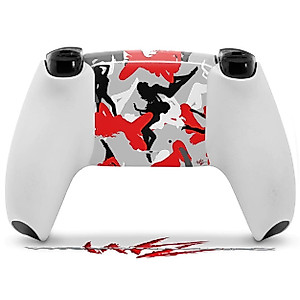 WraptorSkinz Skin Wrap compatible with Sony PS5 DualSense Controller Sexy Girl Silhouette Camo Red (CONTROLLER NOT INCLUDED)