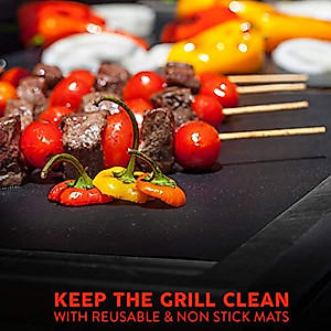 Kaluns Grill Set, Heavy Duty Thick Stainless Steel Grilling Utensils 5 Piece Grilling Set, Tong, Fork, Spatula, Basting Brush Extra Long Grill Accessories