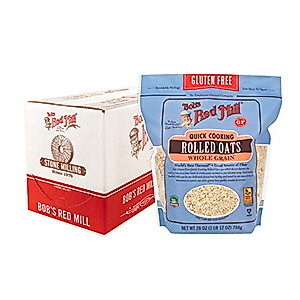 Bob's Red Mill Gluten Free Quick Cooking Rolled Oats, 28-ounce (Pack of 4)