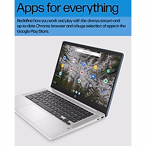 HP Chromebook 14" Laptop, Intel Celeron N4120 Processor, Intel UHD Graphics 600, 4 GB RAM, 64 GB SSD, Chrome OS (14a-na0280nr, Forest Teal)