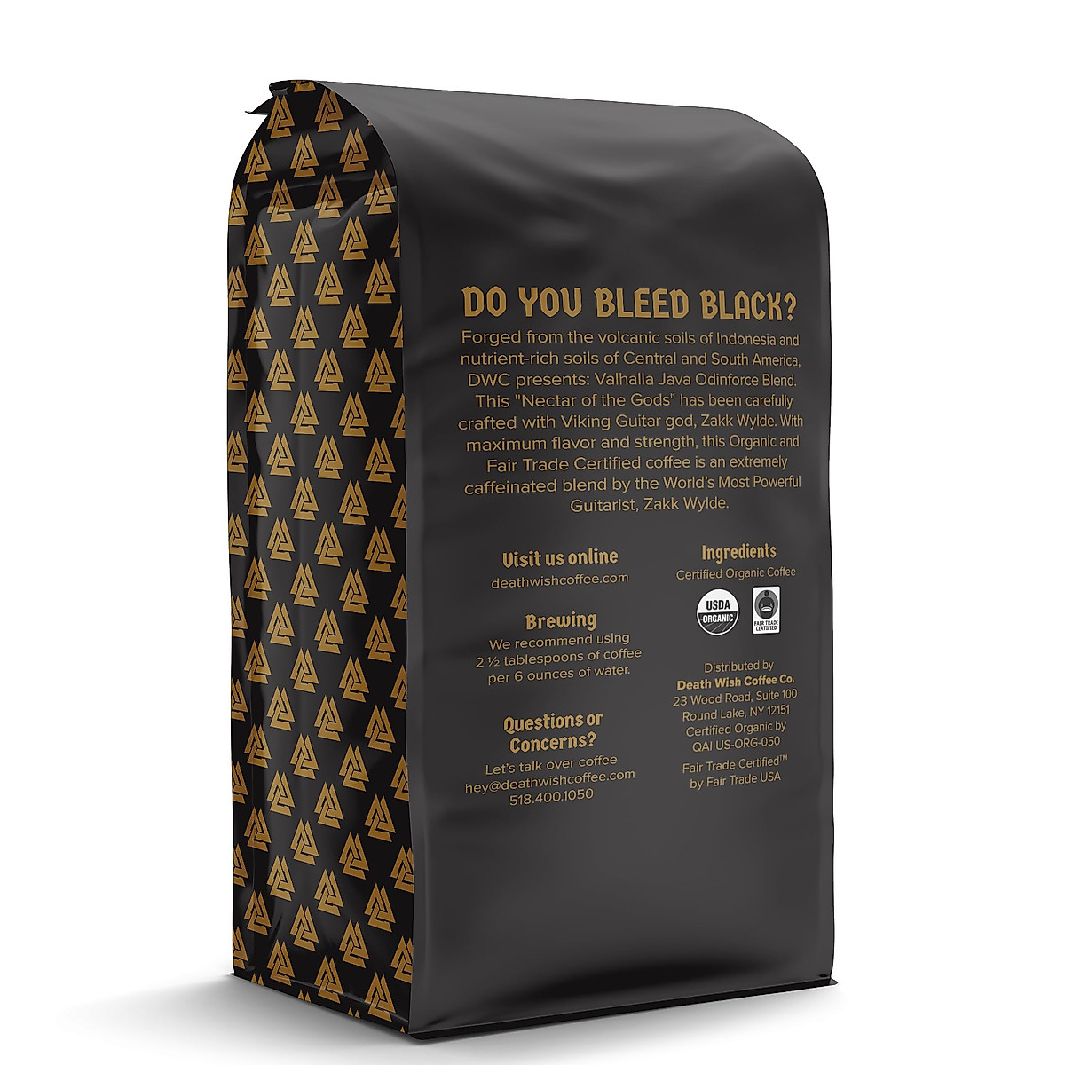 Valhalla Java Whole Bean Coffee by Death Wish Coffee, Fair Trade and USDA Certified Organic - 5 Lb Bag