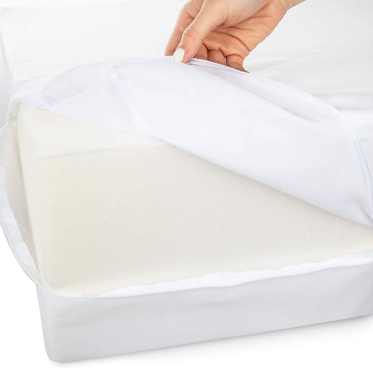 DMI Bed Wedge Pillow and Triangle Wedge with Elevated Incline for Neck Pain, Headaches, Reflux, Shoulders, Back Pain, Foot Support, Knee Pain or Restless Leg Syndrome, 24x24x12 inches, White