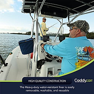 Caddycan - Portable Trash Can for Boating | Tough and Durable Storage Bag for Use with Kayaking, Camping, Hiking, Beach, Fishing | Collapsible, Multi-Purpose, Standard Size, Marine Blue