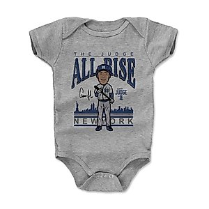 500 LEVEL Aaron Judge Baby Infant One Piece Bodysuit (12-18 Months, Heather Gray) - Aaron Judge Toon B