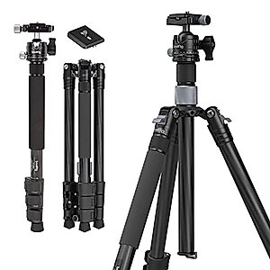 SmallRig 62.2" Carbon Fiber Tripod with Center Column, Travel Lightweight Tripods & Detachable Monopod, 360° Ball Head, Quick Release Plate, Load up to 26.5 lbs/12 kg-4059