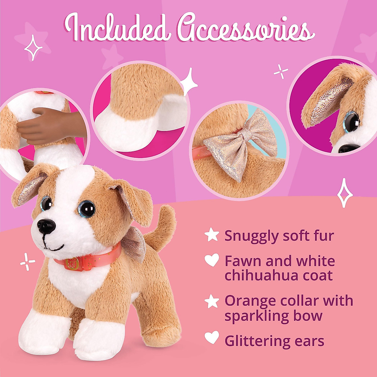 Glitter Girls – Lollie – Plush Toy Dog – Puppy Pet Accessory for 14" Dolls – Toys, Clothes, & Accessories for Girls 3 & Up