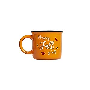 Pearhead Happy Fall Y'all Mug, Autumn Coffee Mug, Home Dećor Accessories, Orange, 15oz, Fall Kitchen Decorations, Holiday Tea or Coffee Mug