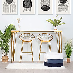 MINTWOOD Design Extra Large 22 x 14 Inches Blanket Storage Basket, Laundry Basket, Decorative Woven Cotton Rope Baskets for Blanket Storage Living Room, Toy Storage Basket Bin, 3-Tone Blue