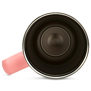 100 North Cutie Pie Cherry Slice Cartoon 40 oz. Stainless Steel, Large Water Bottle Coffee Mug, Spill & Leak Resistant, Thermal Travel Tumbler with Handle, Lid & Straw, White & Pale Pink