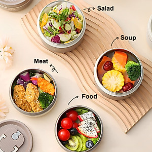 LANSKYWARE Portable Insulated Lunch Container set, Bento Box Adult Lunch Box Set with Insulated Lunch Bag, 4 Separate Stackable Thermal Food Lunch Container for Adult, Brown