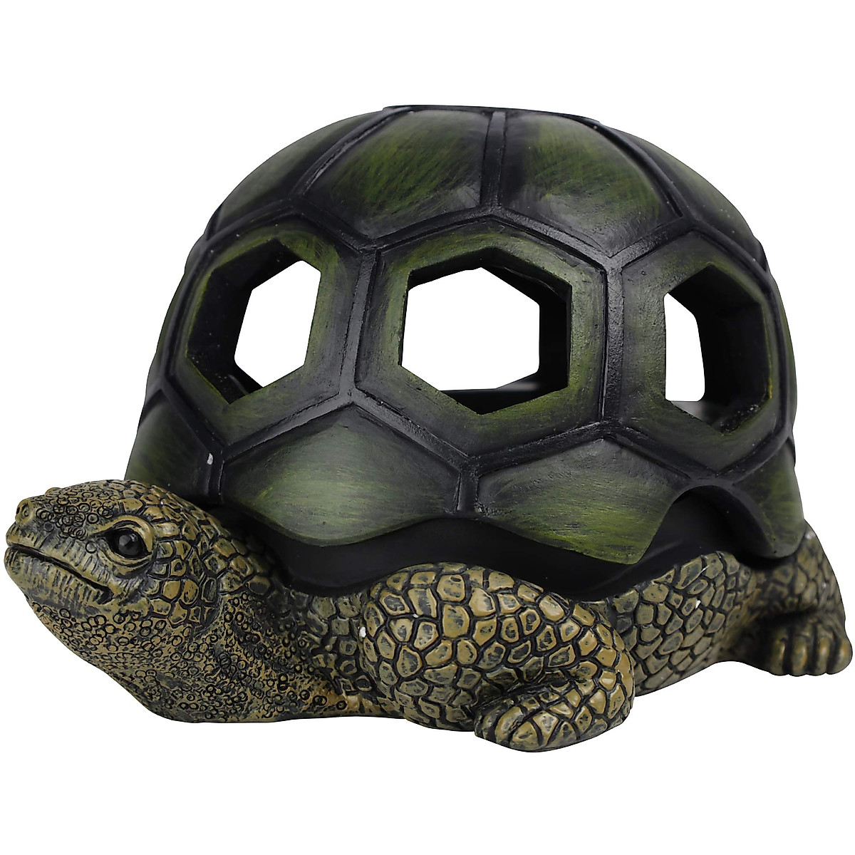 KiwiKols Large Turtle Ashtray - Cigar Use - Dark Green Resin - Discrete Decoration - Smoker Enthusiast - Cigarettes - Smokeless & Windproof - Outdoor Patio Ashtray