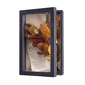 Freezing point Shadow Box Frame 8x12.5 Shadow Box Display Case Cabinet Picture with Linen Back Memorabilia Awards Medals Pin Bouquet Wedding Flower Baby Memory Box for Keepsake Black Large
