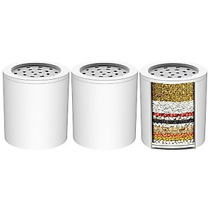 Cobbe 20 Stage Shower Filter Cartridge for Hard Water Showerhead Filters - 3 Pack Replaceable Cartridges - High Output Shower Water Filter for Chlorine and Harmful Substances Removal