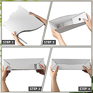 Thenshop 6 Pieces 12 x 12 Scrapbook Paper Organizer Vertical Storage Bin for Holding 12" x 12" Papers, Scrapbook Papers, Vinyl Sheets, Cardstocks, Magazine, File, Document, White