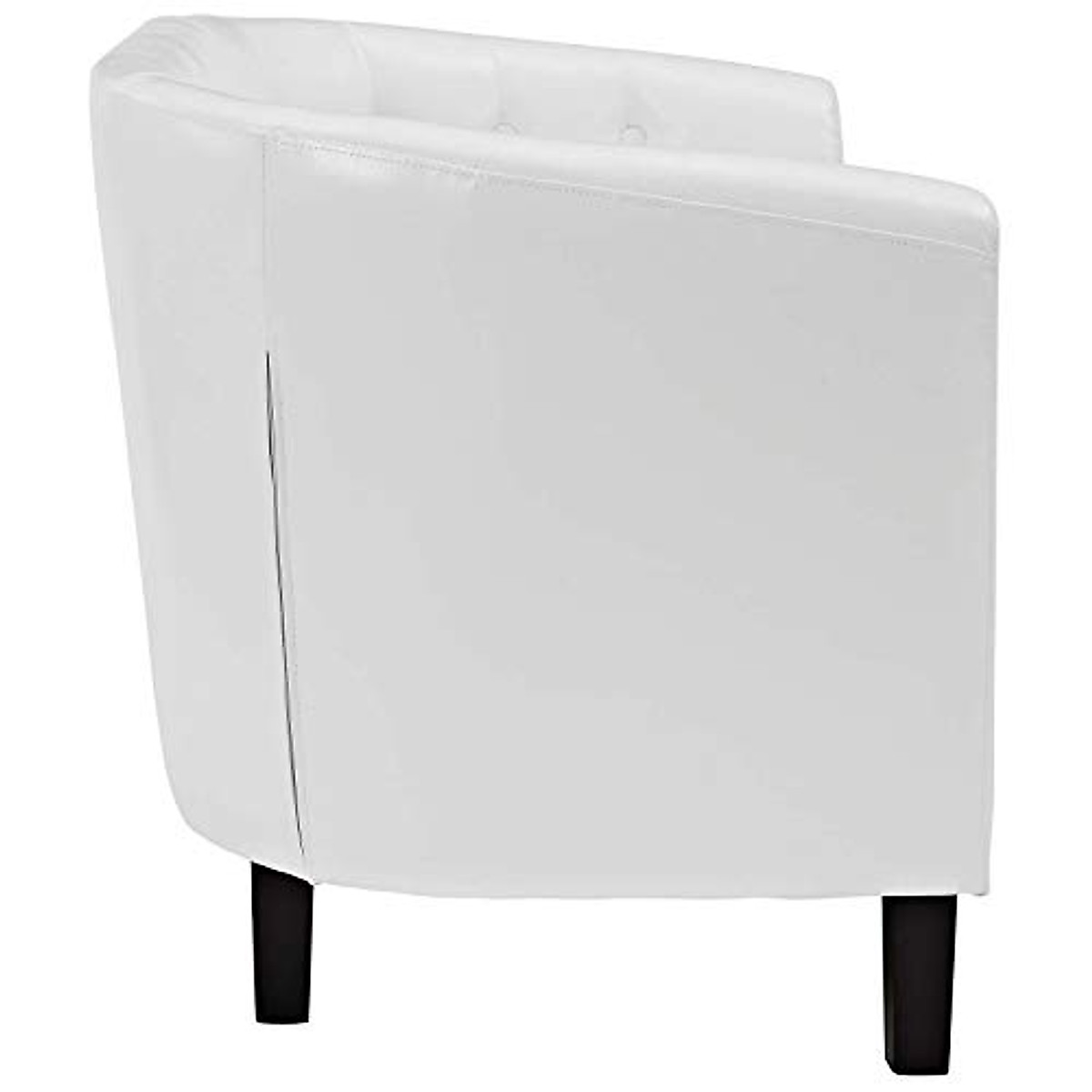 Modway Prospect Upholstered Contemporary Modern Loveseat In White Faux Leather