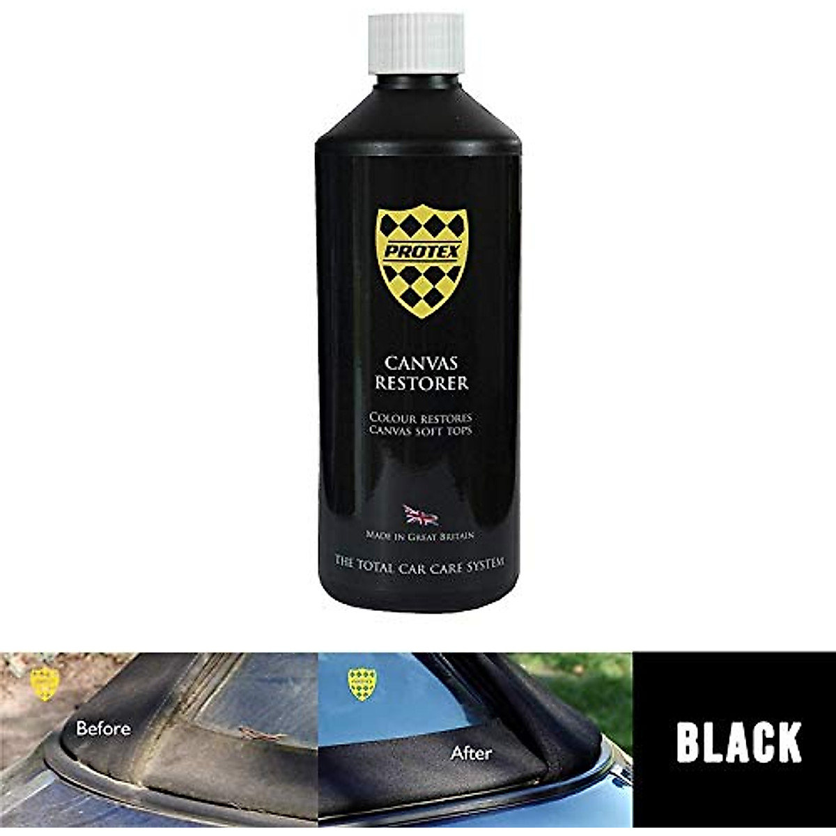 PROTEX World Convertible Soft Top Canvas Restorer (Black) 500 Milliliter - Color Restores Like New