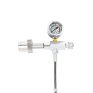 Yonntech CGA347 Cylinder SCBA Fill Station Charging Adapter with 60cm Hose Adapter Pressure Gauge, Diving Cylinder Inflation Valve with ON-Off Control Valve