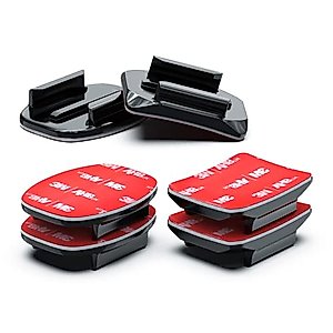 Wealpe Adhesive Mounts Helmet Flat Curved Mounts with 3M Sticky Pads Tape Compatible with GoPro Hero 11, 10, 9, 8, 7, Max, Fusion, 6, 5, 4, Session, 3+, 3, 2, 1 Cameras
