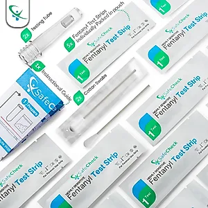 Fentanyl Test Strips 2 Pack | SafeCheck Highly Sensitive Fentanyl Test Strips for Testing Drugs | Fentanyl Testing Strips for Pills, Powders | Fentanyl Test Kit for Residues | 10ng/mL Cutoff