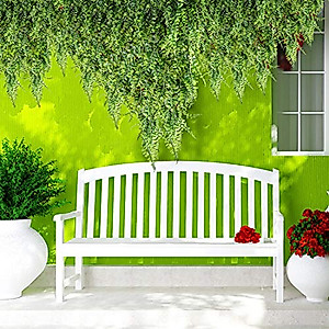 HAPLIA Artificial Plants Vines Ferns Persian Rattan Fake Plant Faux Hanging Boston Fern Flowers Vine Outdoor UV Resistant Plastic Plants for Wall Indoor Hanging Baskets Wedding Garland Decor-2 pcs