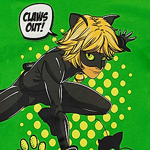 Miraculous Boys' Cat Noir T-Shirt Green Size 5