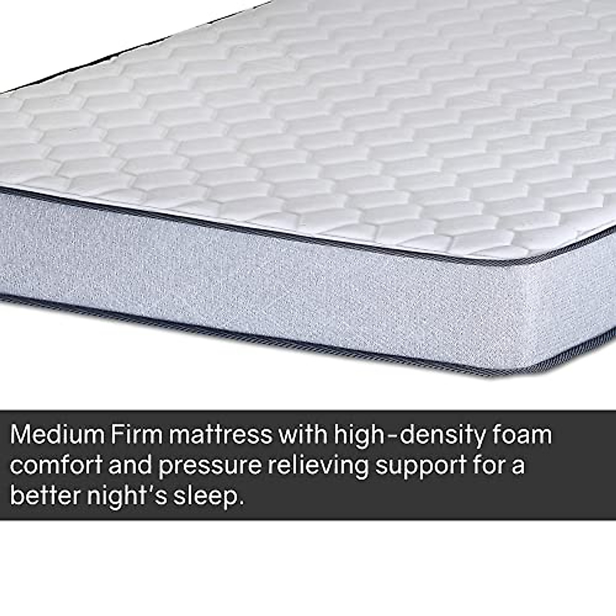 Greaton, 5/7/8/10 Inch Medium Firm High Density Foam Mattress, Comfortable Mattress for Cooler Sleep Supportive & Pressure Relief, Twin, White
