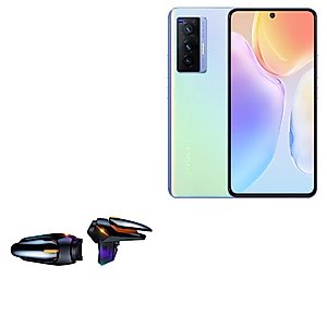 BoxWave Gaming Gear Compatible With vivo X70 - Touchscreen QuickTrigger Auto, Trigger Buttons Autofire Gaming Mobile FPS - Jet Black