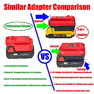 LQ-18RY Adapter Only Fits Craftsman V20 (NOT Old 20v) Cordless Tools for Milwaukee M18 Platform Lithium Batteries-Adapter Only RED MQ-GV 0