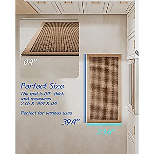 MontVoo Kitchen Rugs and Mats for Floor, Washable Non-Skid Runner Rug, Absorbent Twill Standing Mat for Sink, Brown