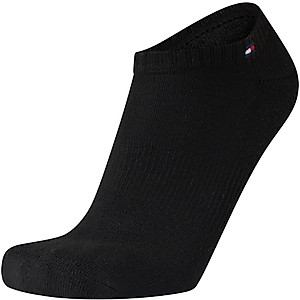 Tommy Hilfiger Men's Athletic Socks - Cushion No Show Ankle Socks (6 Pack), Size Shoe Size 7-12, Pure Black