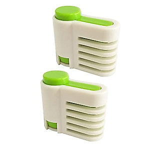 UPKOCH 5pairs Bread Kitchen Stratification Cutting Bakeware Tool Leveler Fixator Cut Slicing Green Slicer Layer Accessories Plastic Shopgreen Layers for Toast Cutter Cake Slice Pastry